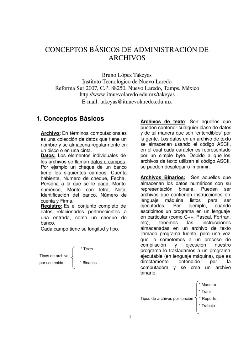 PDF de programación - Conceptos básicos de Administración de Archivos PDF de programación - Conceptos básicos de Administración de Archivos